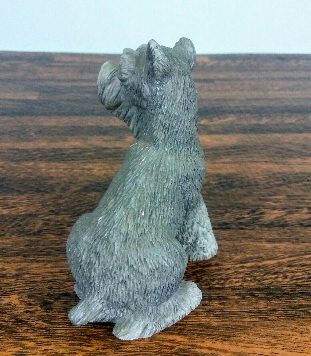 STONE CRITTERS Schnauzer Dog Figurine United Designs Resin Sitting Gray ...