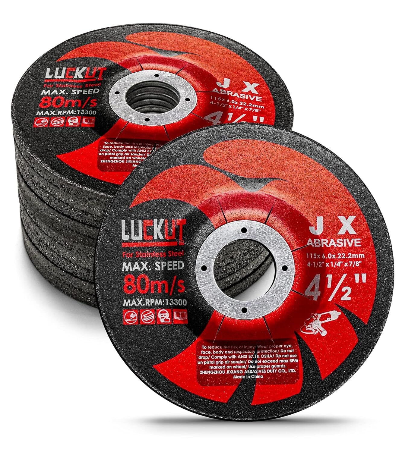 10 Pack Grinding Discs 4-1/2'' X 1/4'' X 7/8'' Grinder Wheel Center ...