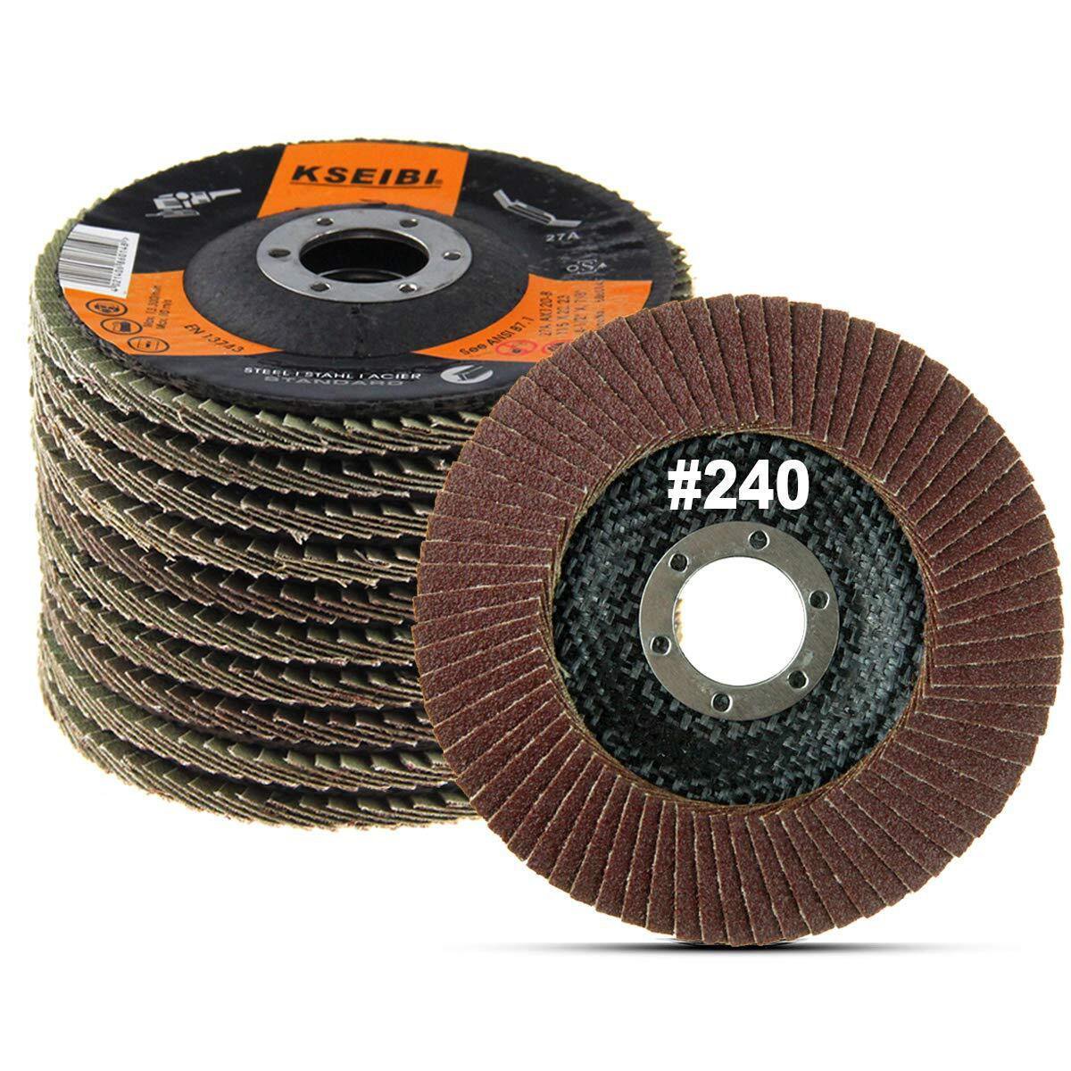 10 Pack Flap Discs 240 Grit 4 1/2 in Grinding Wheel Flapper Wheel for ...