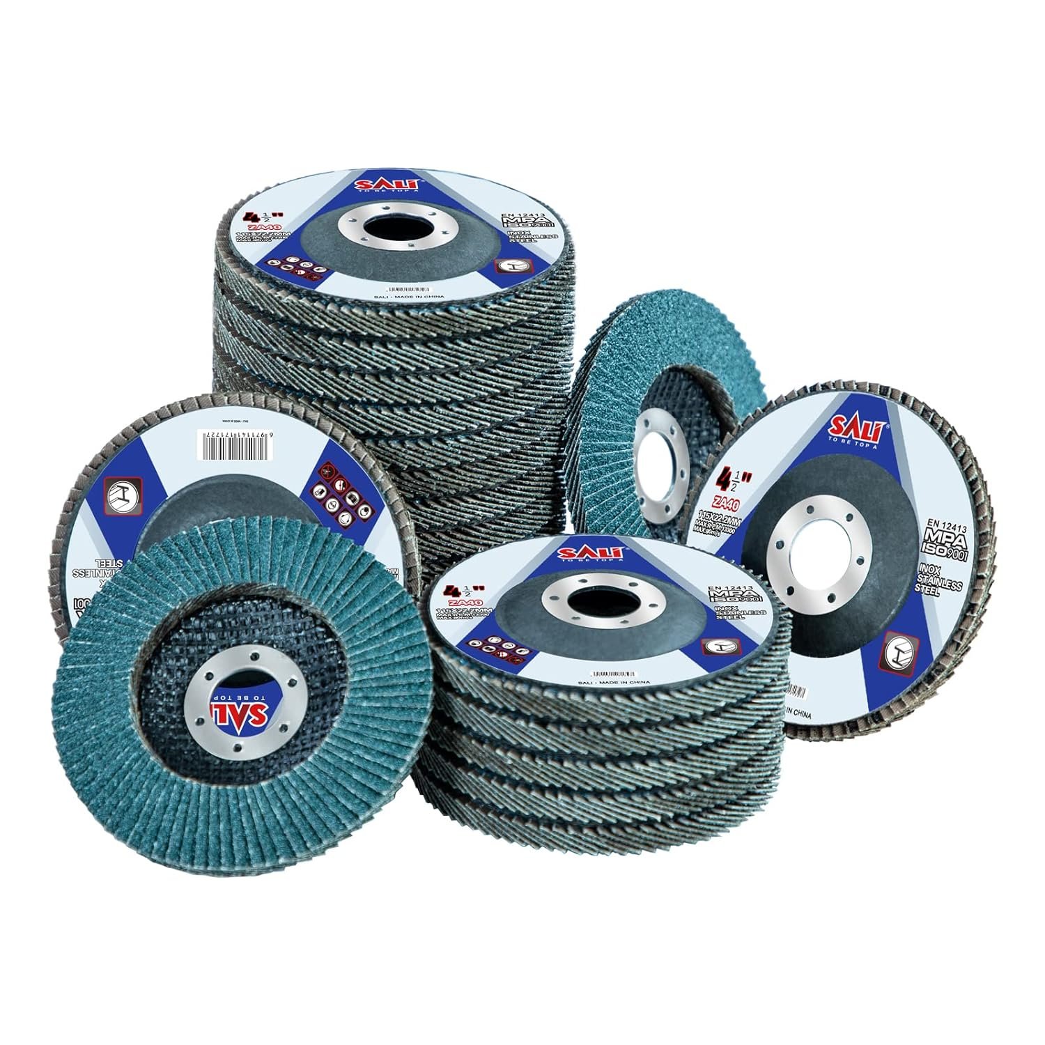 24 Pack Zirconia Flap Disc 120 Grit 4.5" X 7/8-Inch Sanding Disc Bevel ...