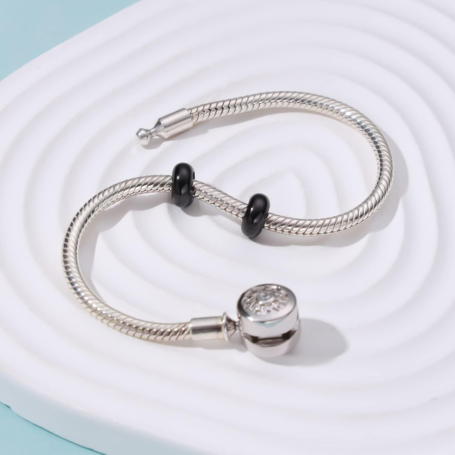 Authentic 4Pc Clip Lock Spacer Stopper Charm Bead Suits Pandora ...