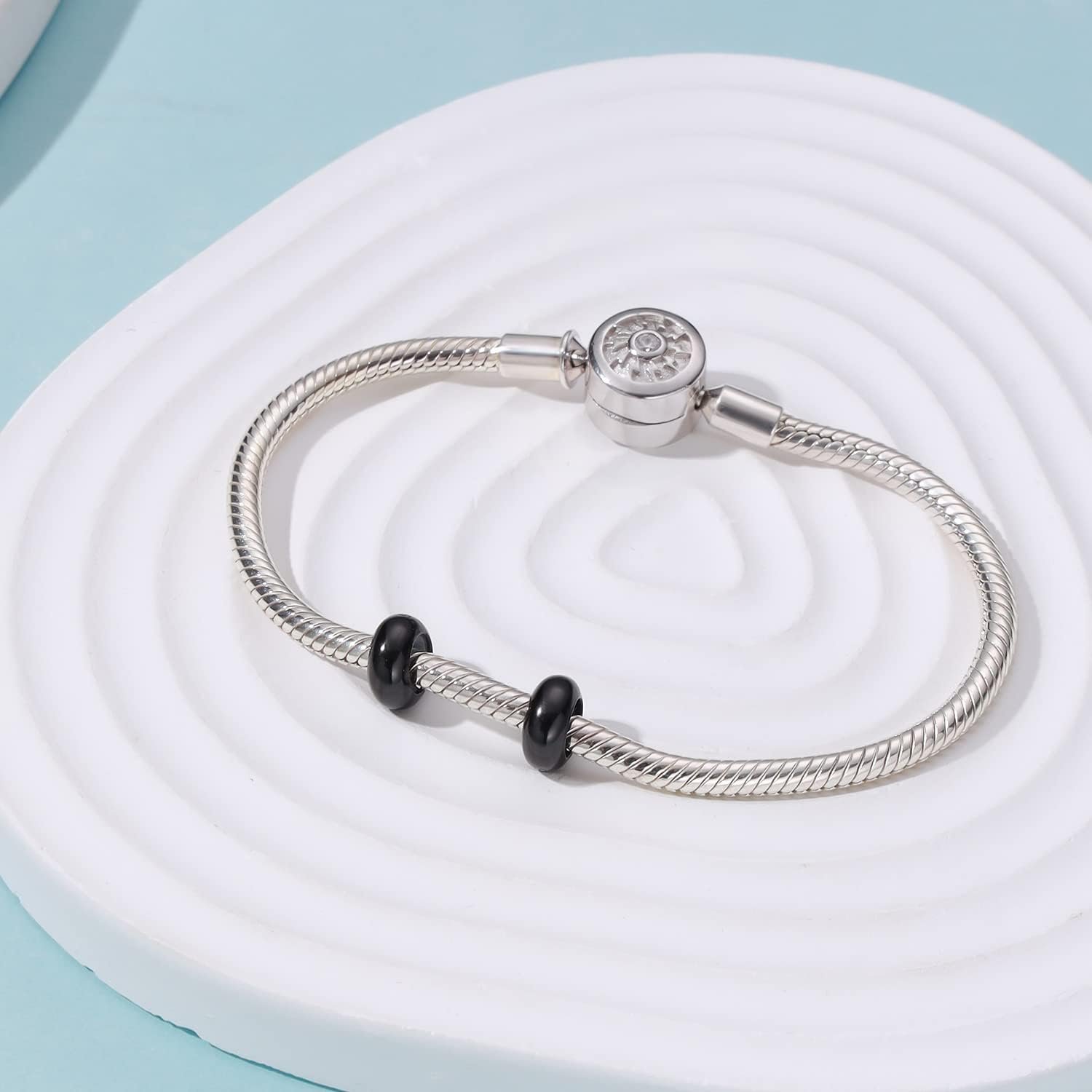 Authentic 4Pc Clip Lock Spacer Stopper Charm Bead Suits Pandora ...