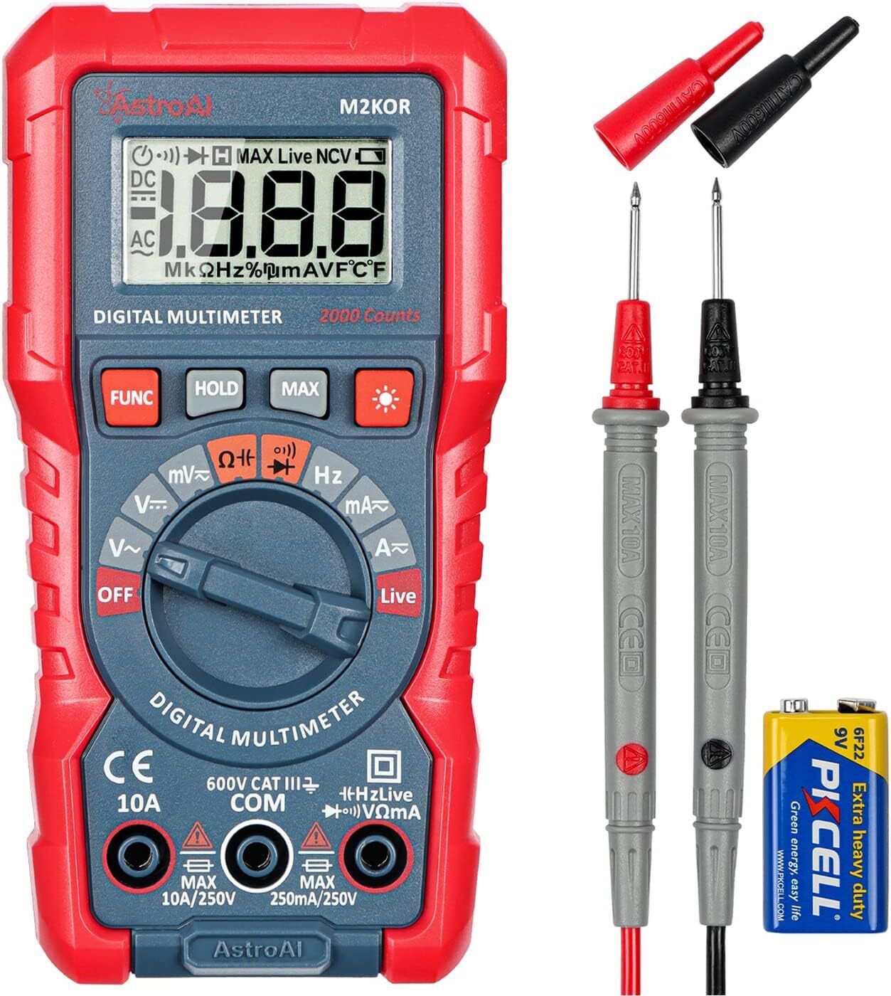 Digital Multimeter Meter Volt Tester Electric Ohm AC DC Rms Auto Range