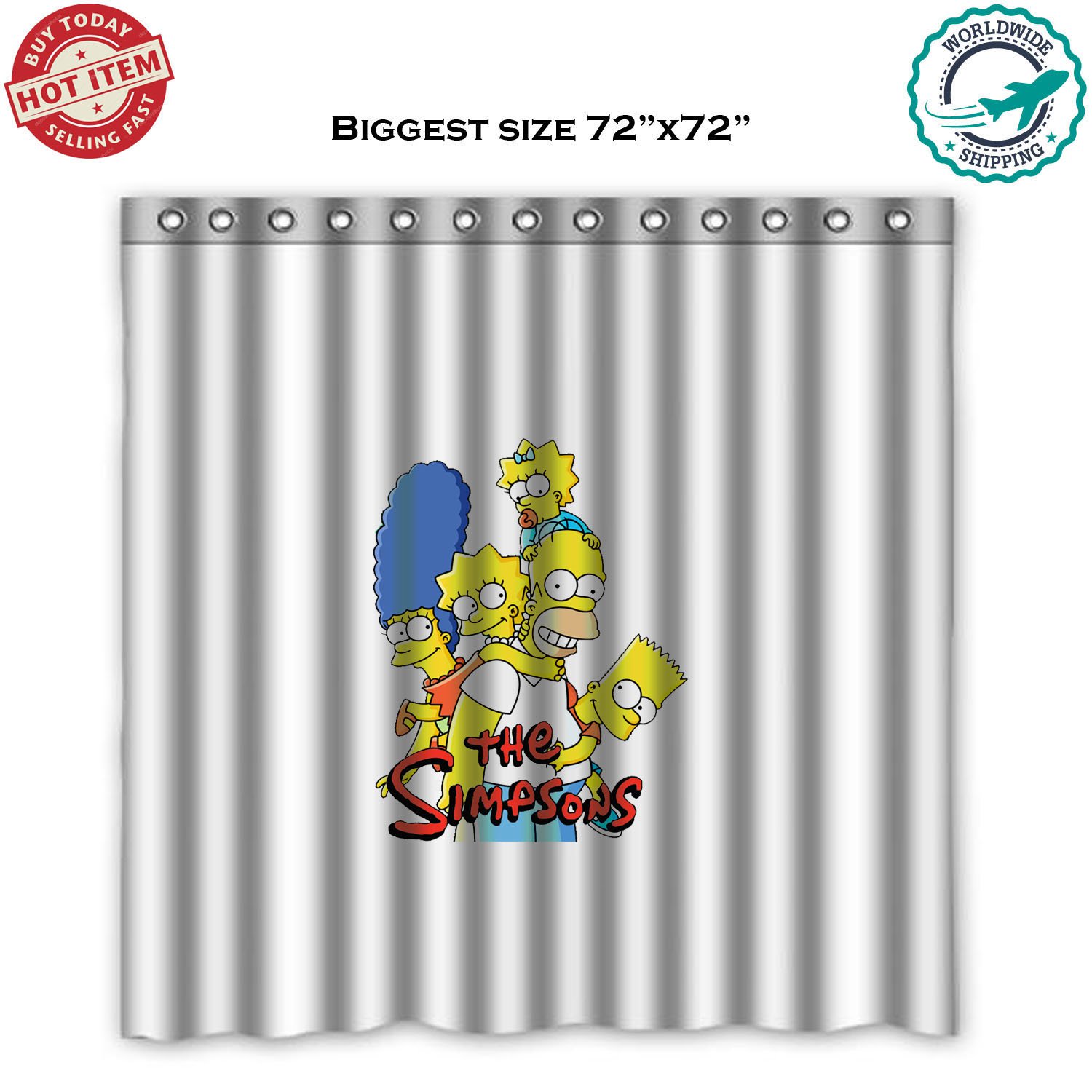 The Simpsons American animated sitcom Matt Groening Fox Shower Curtain