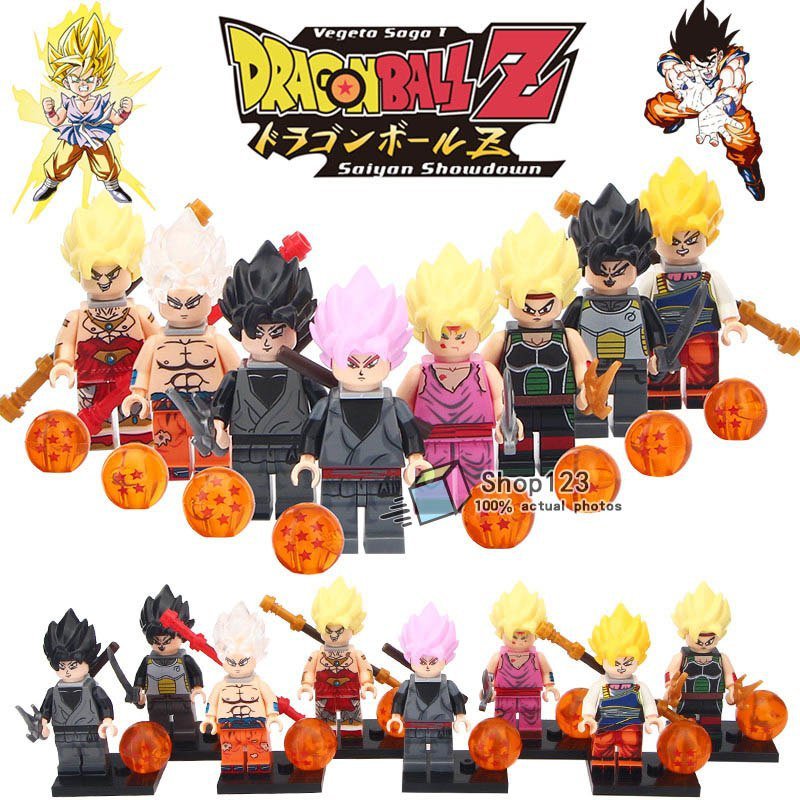 8pcs Dragon Ball Minifigures Super Saiyan Rose Ultra Instinct Goku ...