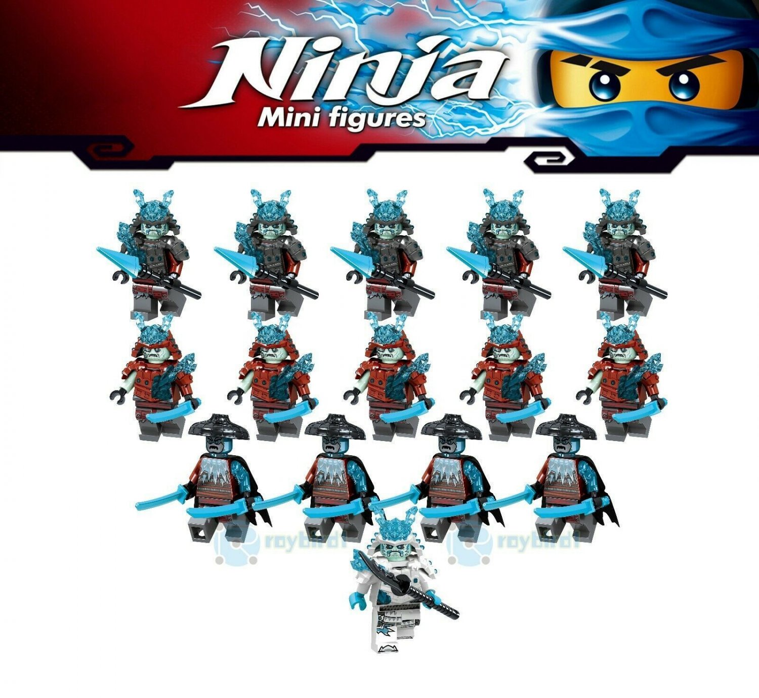 15Pcs/set Ninjago Blizzard Samurai Warriors Ice Emperor Vex Minifigures Toy