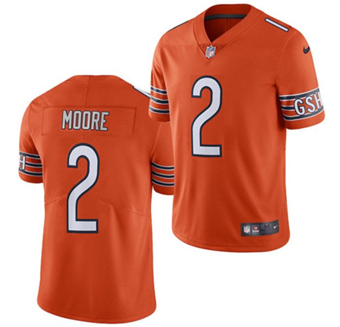 men's & youth Football Bears Uniform #2 D.J. Moore Jerseys Orange Team ...