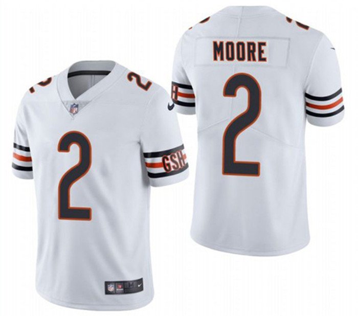 men's & youth Football Bears Uniform #2 D.J. Moore Jerseys White Team ...