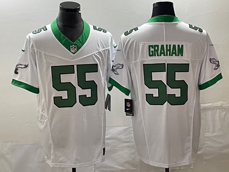 men's & youth Football Eagles Uniform #55 Brandon Graham Jerseys White ...