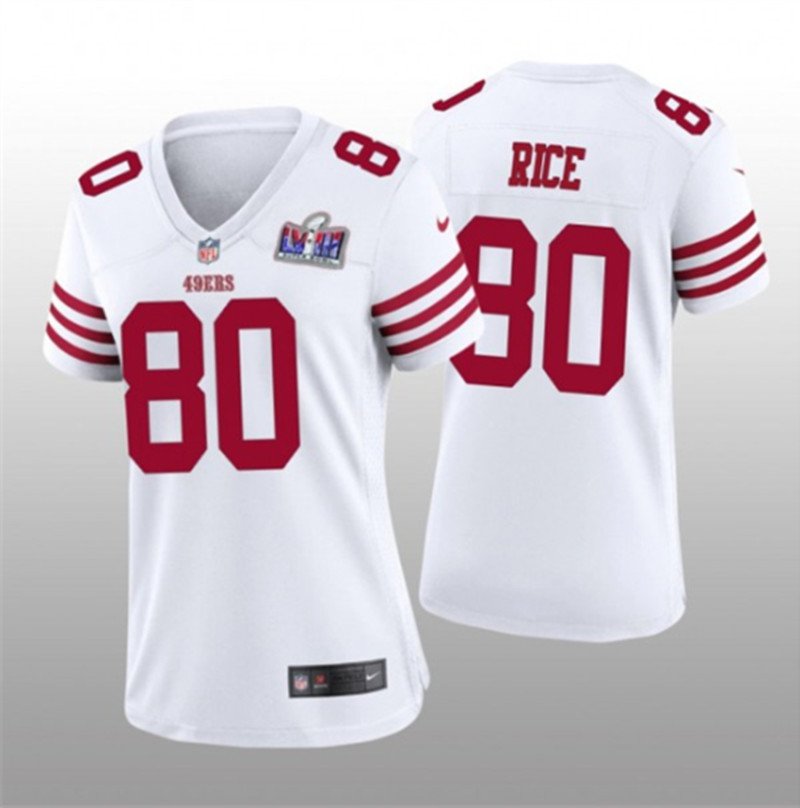 women's Activewear Football Uniform #80 Jerry Rice Jerseys White 2024 ...