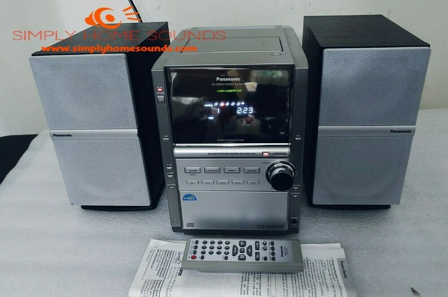 ⭐Panasonic 5-CD AM/FM Cassette TPS Stereo Bi-Amplified System w/Remote ...