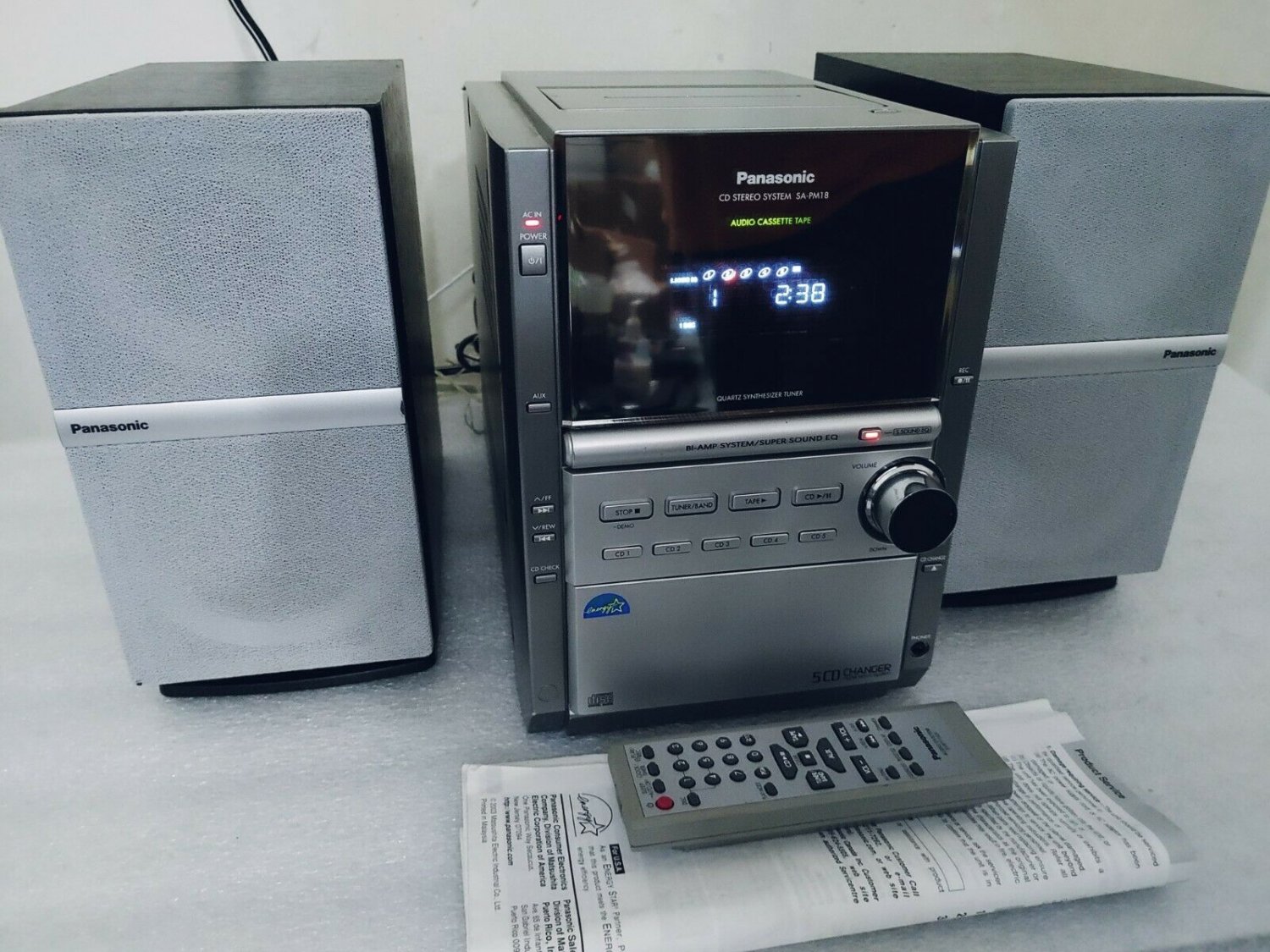 ⭐Panasonic 5-CD AM/FM Cassette TPS Stereo Bi-Amplified System w/Remote ...