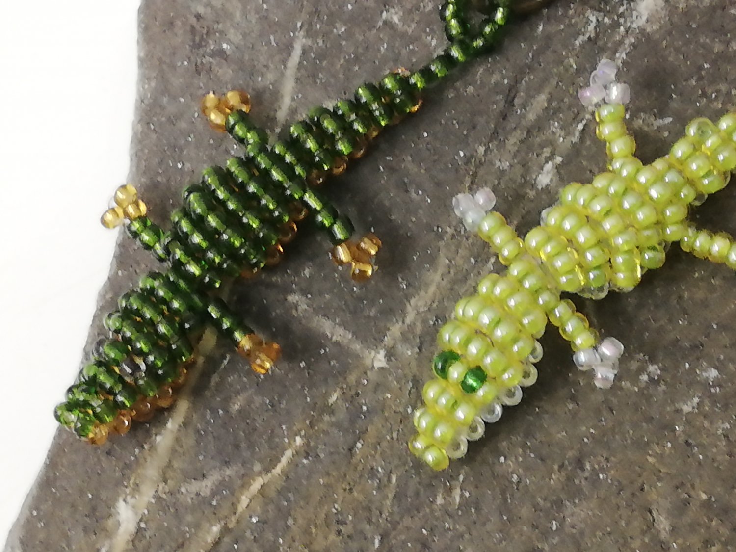 Crocodile keychain made with beads