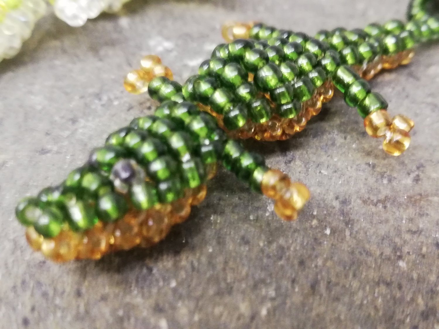 Crocodile keychain made with beads