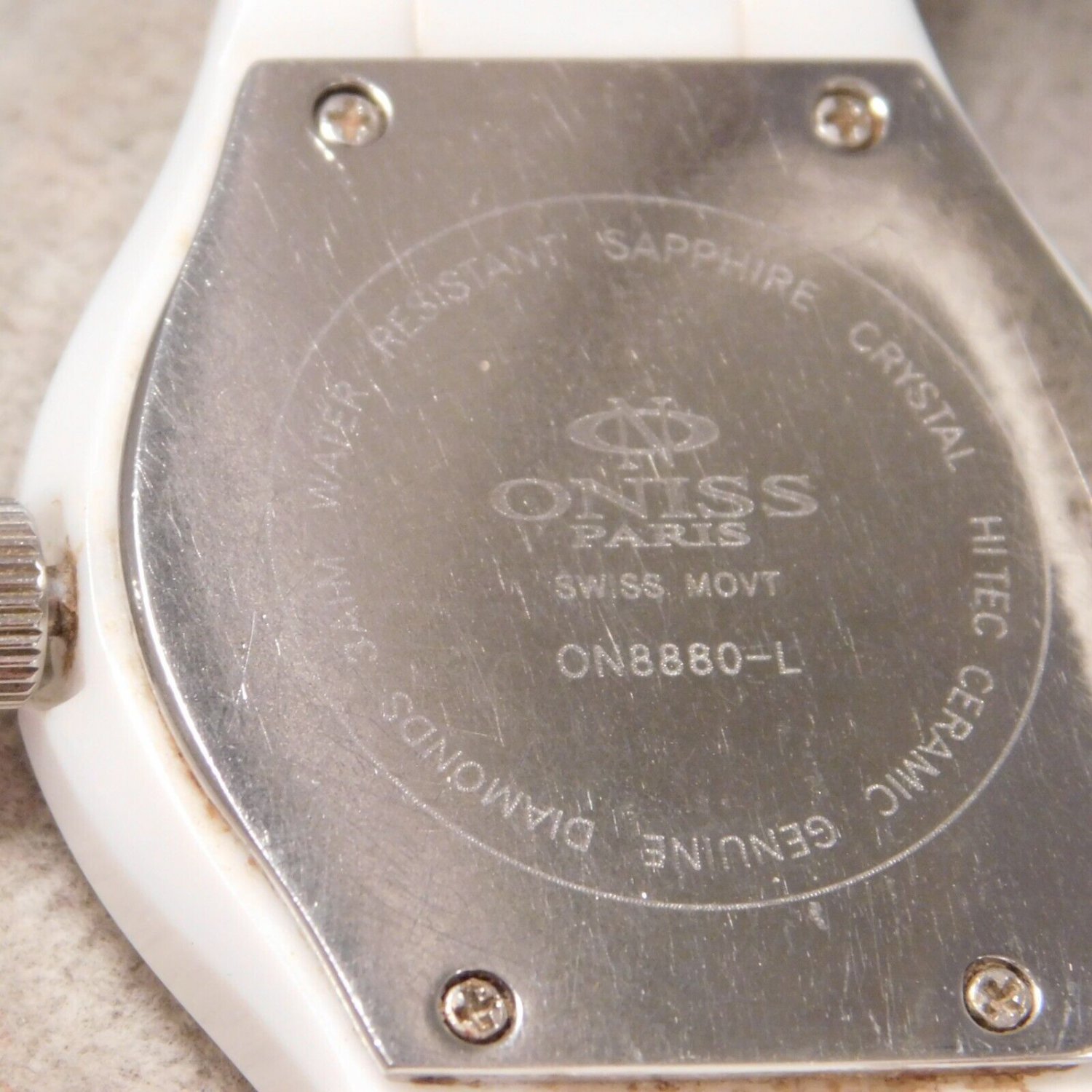 Oniss Paris Elegant Slim White Ceramic Watch With Box, Tag, and Manual ...