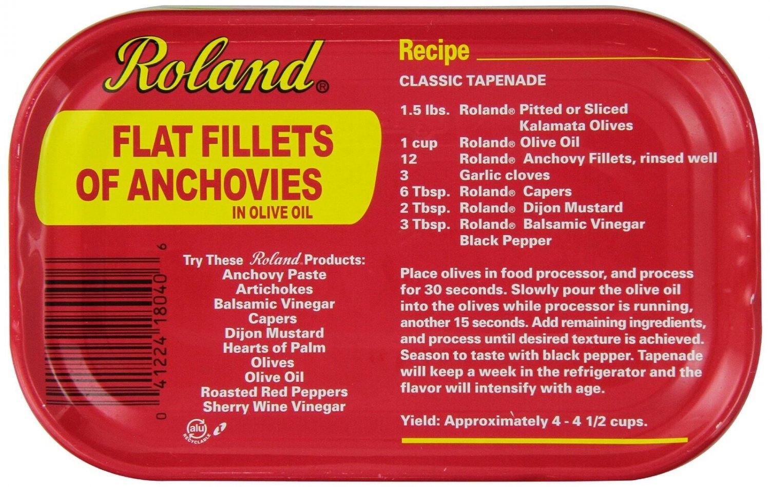 Roland Foods Anchovy Fillets in Olive Oil, 14 Ounce (Pack of 2)