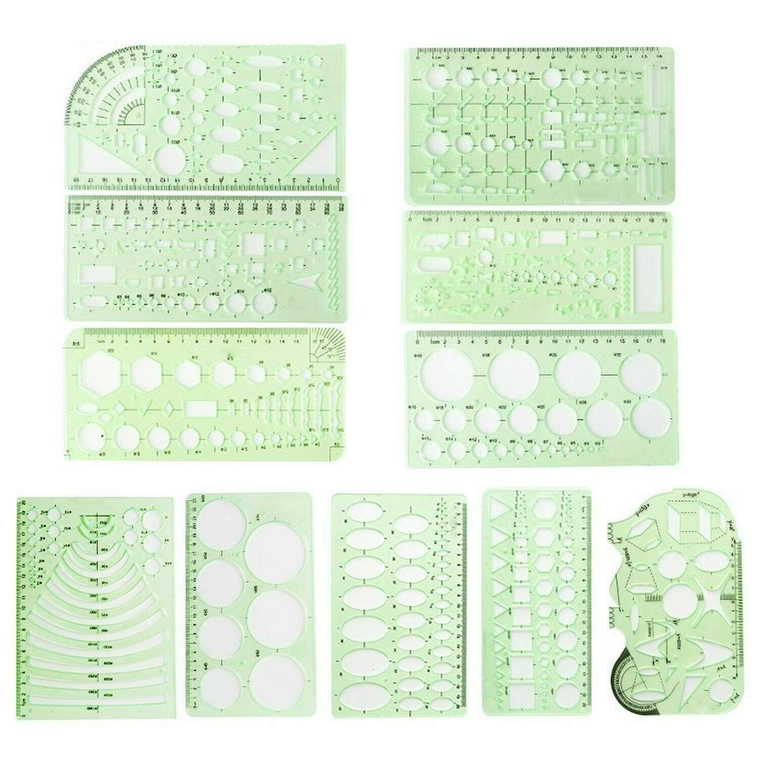 11 Pack Drawings Templates Technical Stencils Measuring Template ...
