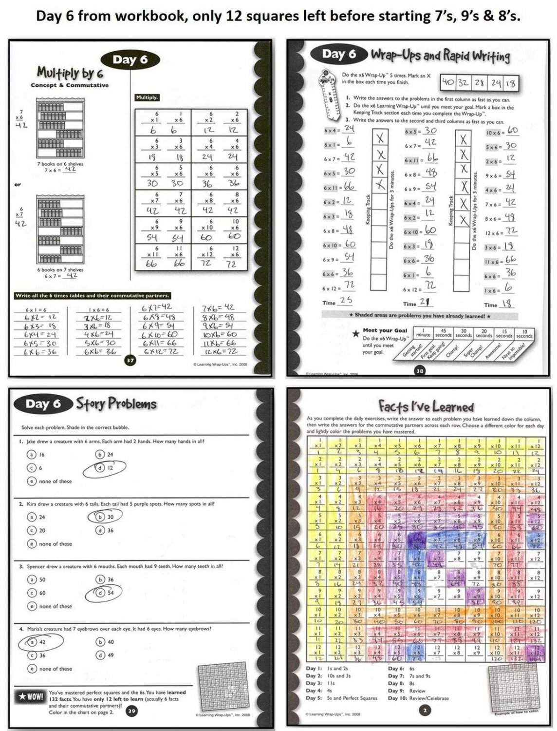 Learning Wrap-ups 10 Steps to Multiplication Mastery Student Workbook