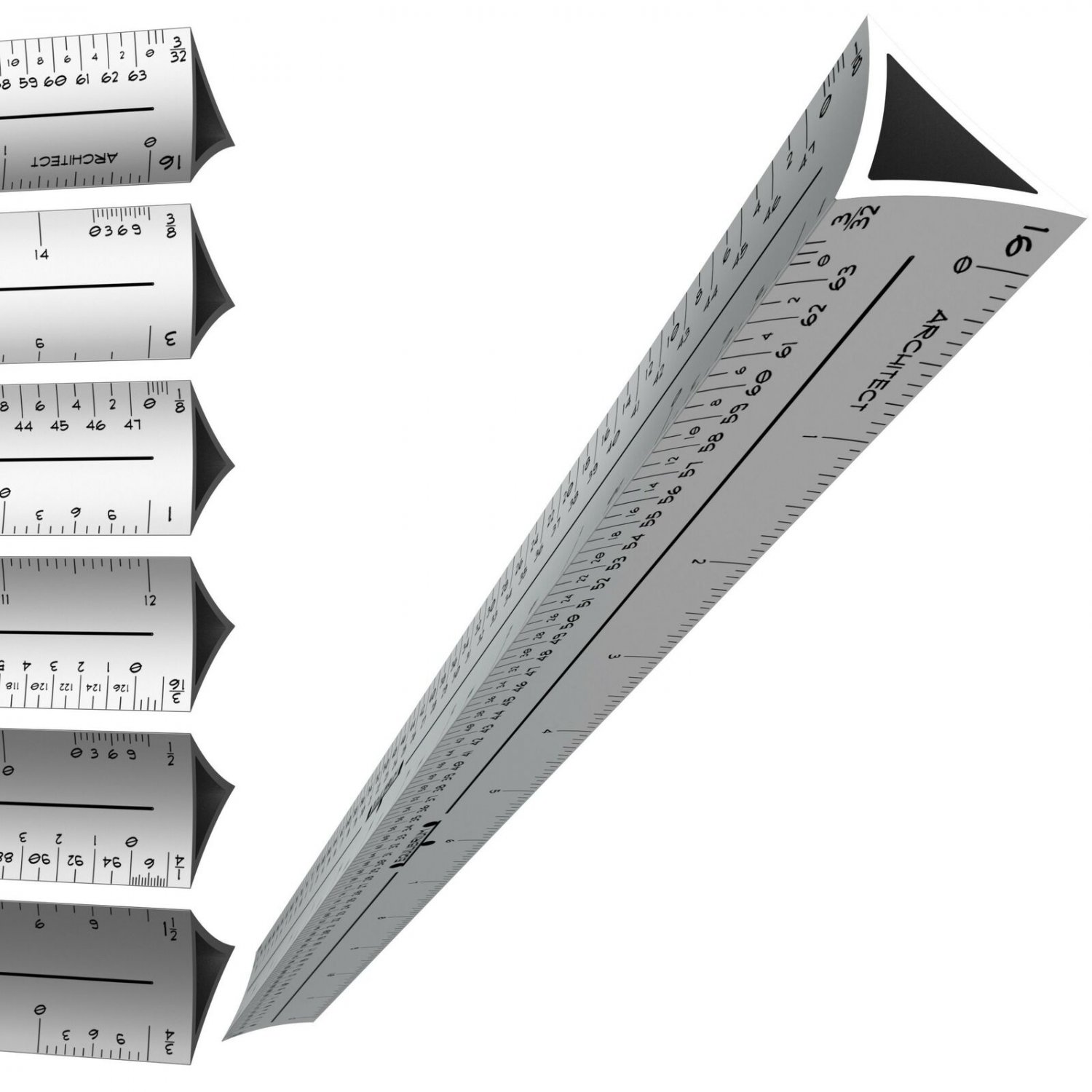 Equilibrium Architects Scale - 12 Inch Triangular Aluminum Drafting ...