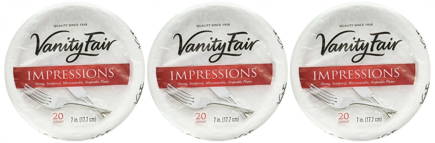 Vanity Fair Impressions Disposable Dessert Plates, Paper Plates, 60 ...