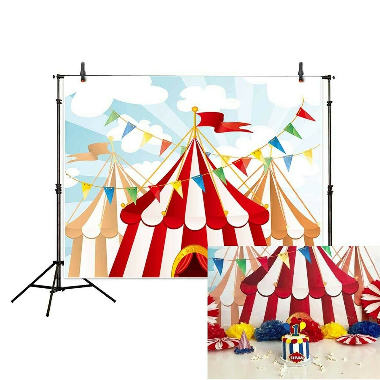 Funnytree Cartoon Circus Party Photography Background Backdrops for ...
