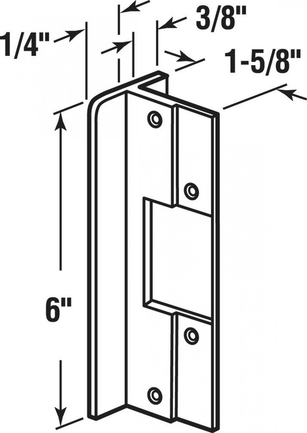 Prime-Line Products U 9481 Latch Bolt Guard Plate, Aluminum Pack of 1