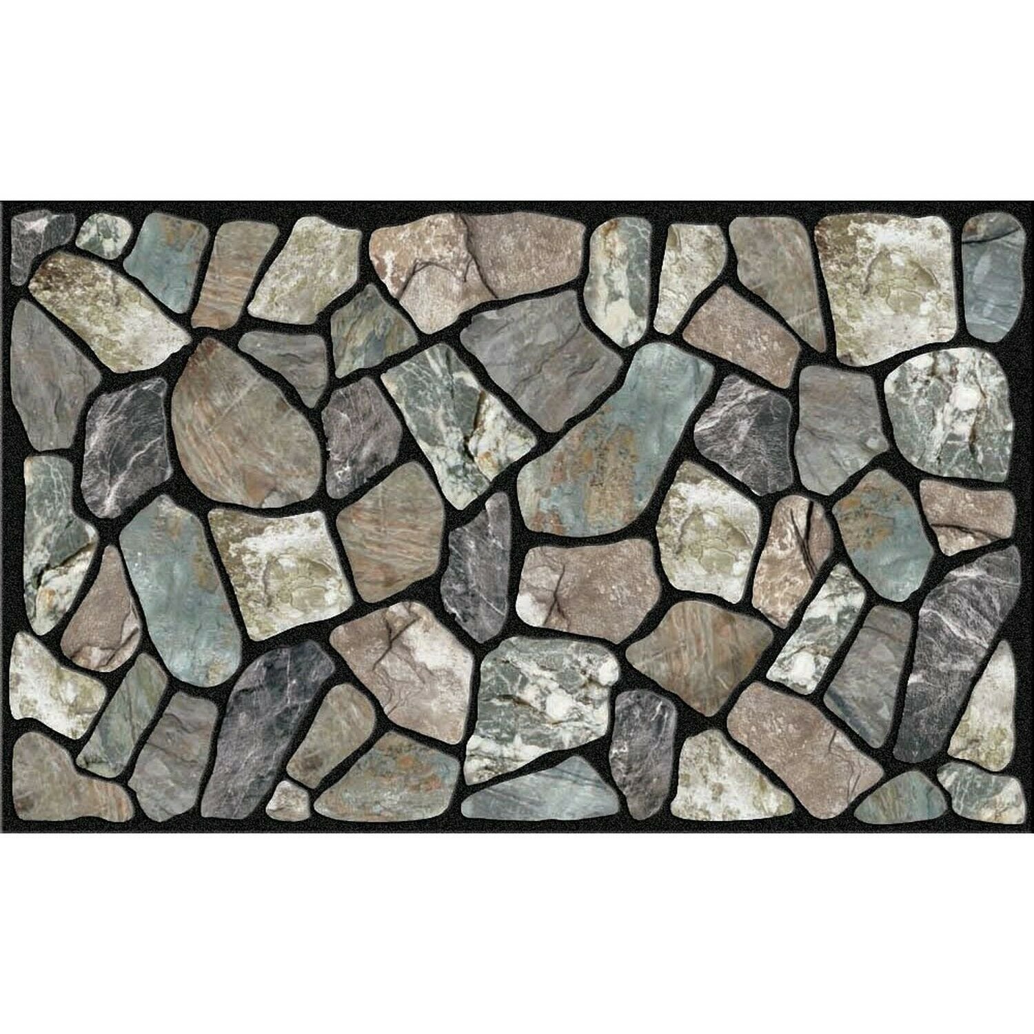 Masterpiece Flagstone Grey Stone Door Mat, 18-Inch by 30-Inch 18-Inch X ...