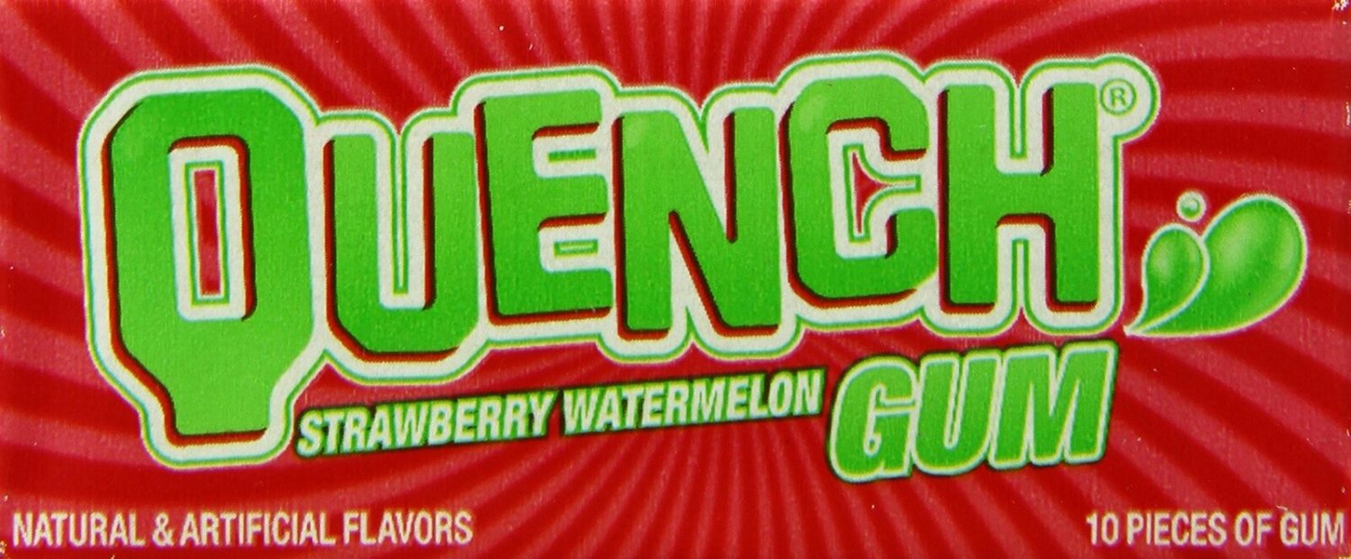 Quench Gum, Strawberry/Watermelon, 10 Count (Pack of 12) Strawberry ...
