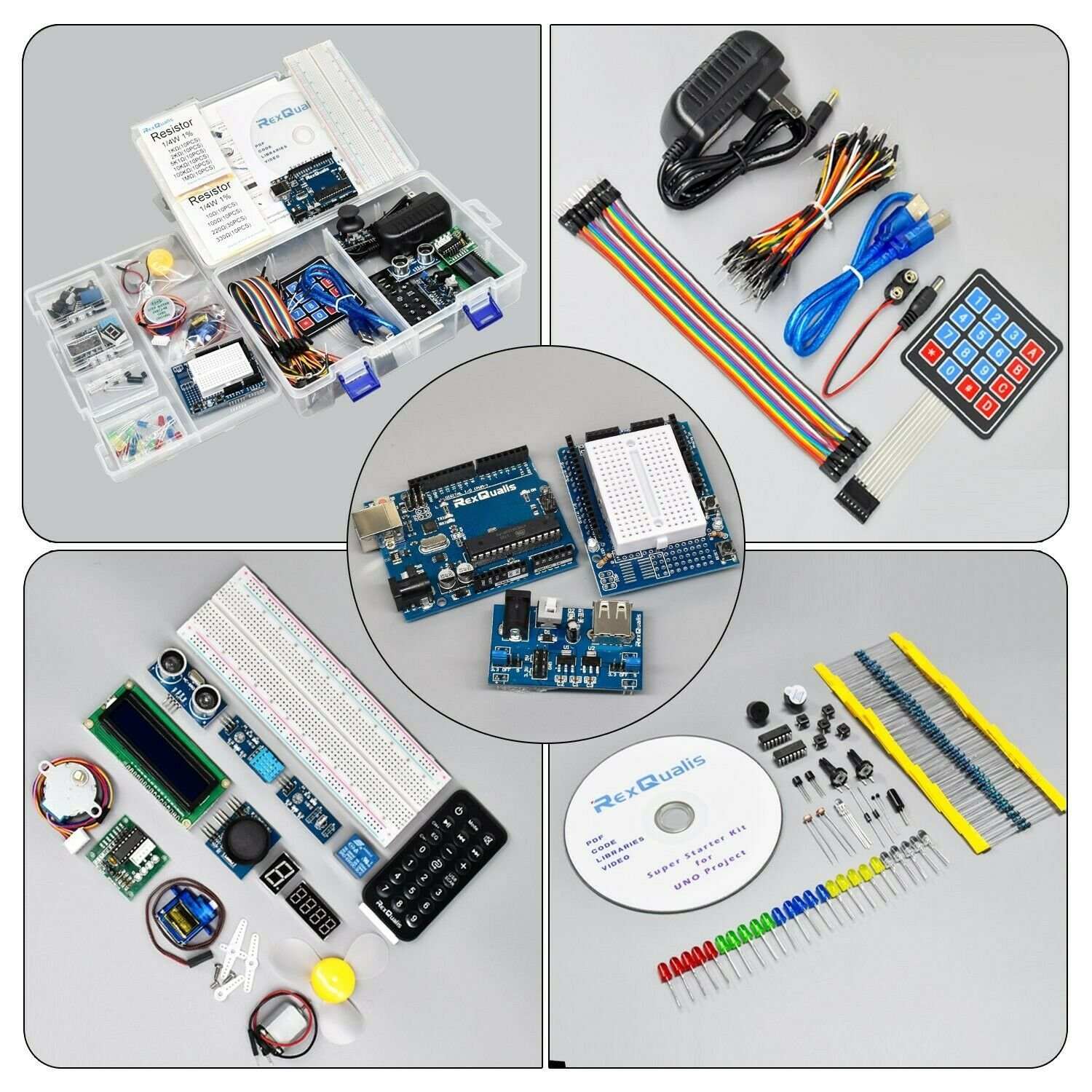 REXQualis Arduino UNO R3 Starter Kit with Detailed Tutorial for Arduino