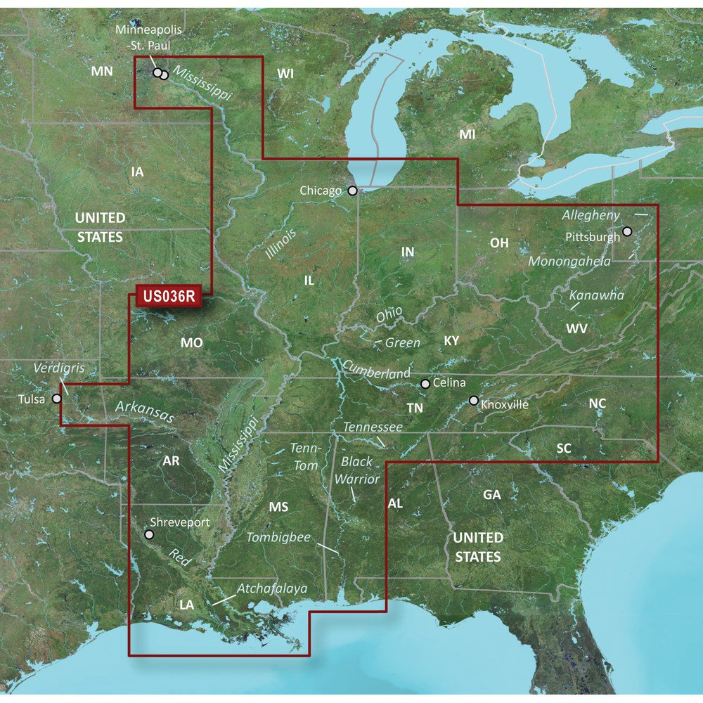Garmin BlueChart g2 Vision VUS036R Inland Rivers (Digital Delivery)