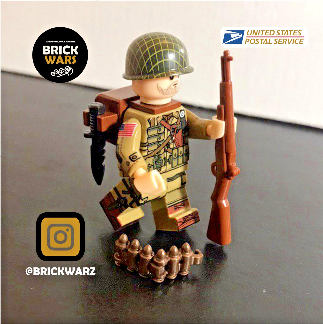 Lego WW2 US Army Mini Figure Custom American World War 2 Paratrooper