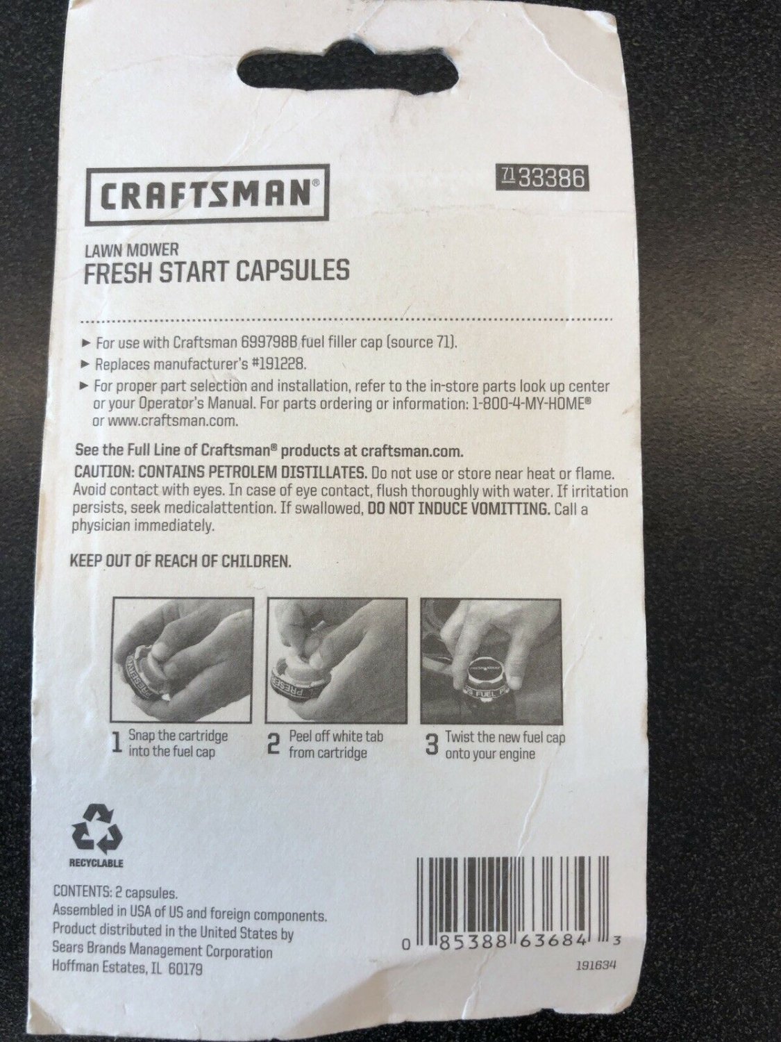 Craftsman Briggs & Stratton Fresh Start Fuel Cartridges / Capsules