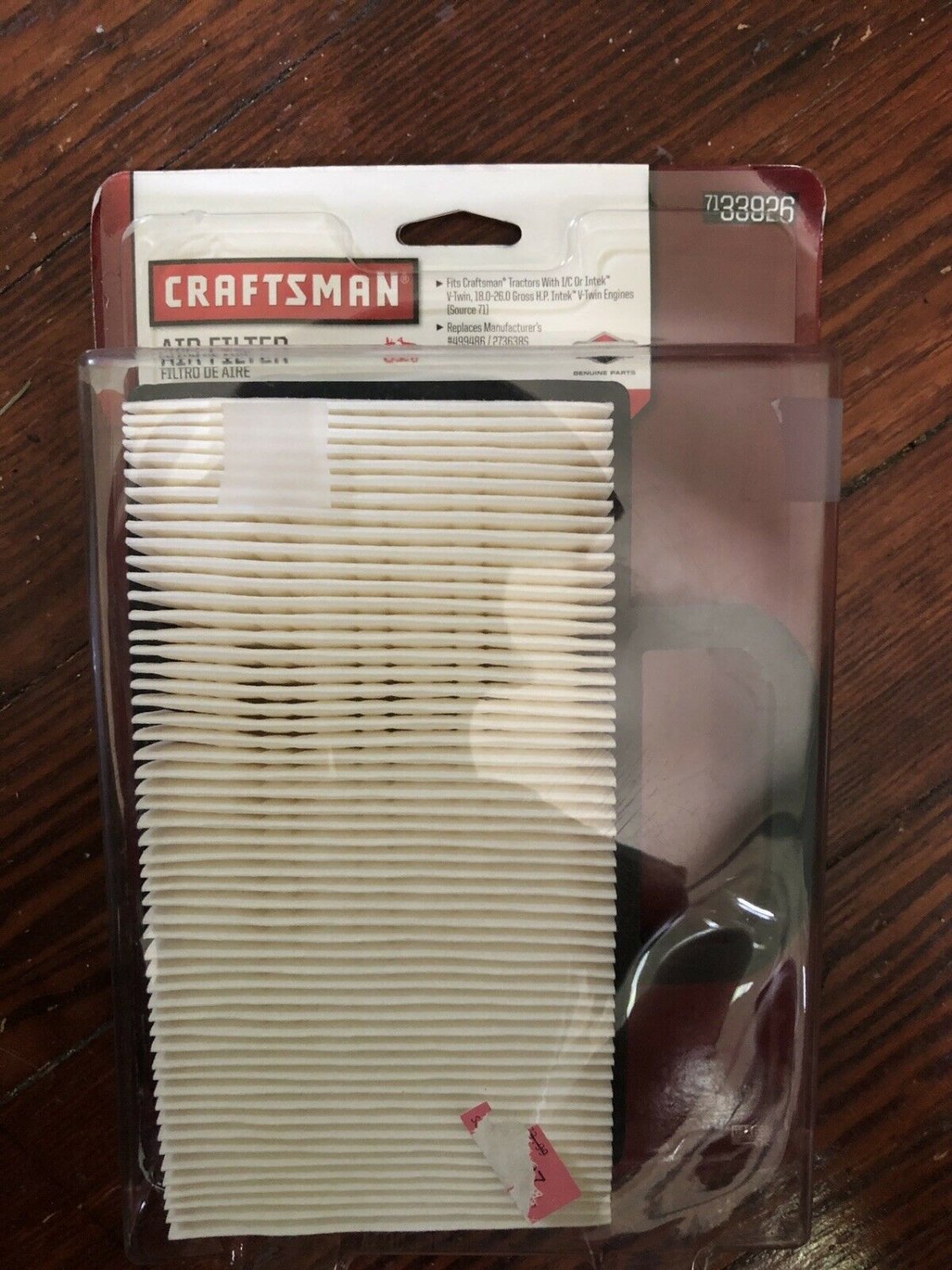 Craftsman Briggs & Stratton OEM Air Filter & Pre-Filter 33926 499486 ...