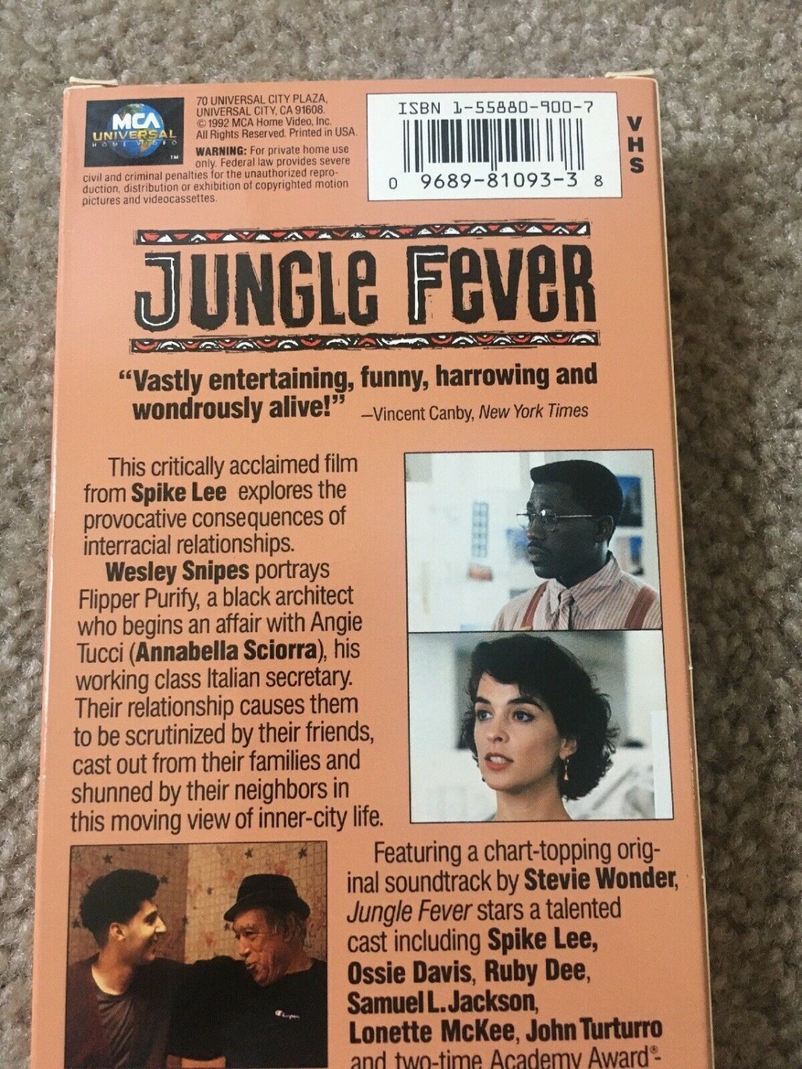 Jungle Fever (VHS) Spike Lee Joint, Wesley Snipes, Samuel L Jackson