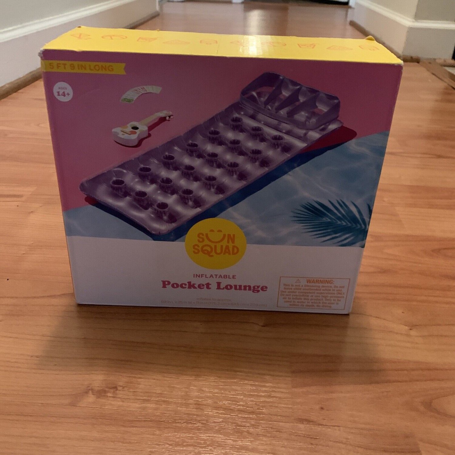 Sun Squad Inflatable Pocket Lounge Raft 5Ft.x9in. In. Long