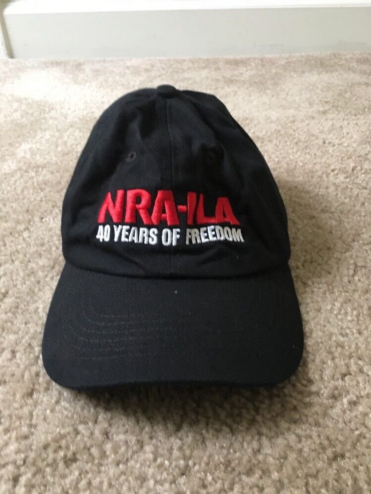 NRA-ILA 40 Years of Freedom Men's Black Strapback Baseball Cap Hat
