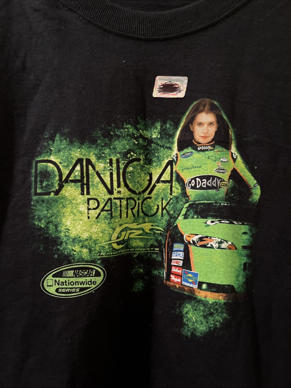 Danica Patrick #7 Go Daddy Kids Unisex Graphic Short Sleeve Shirt Black