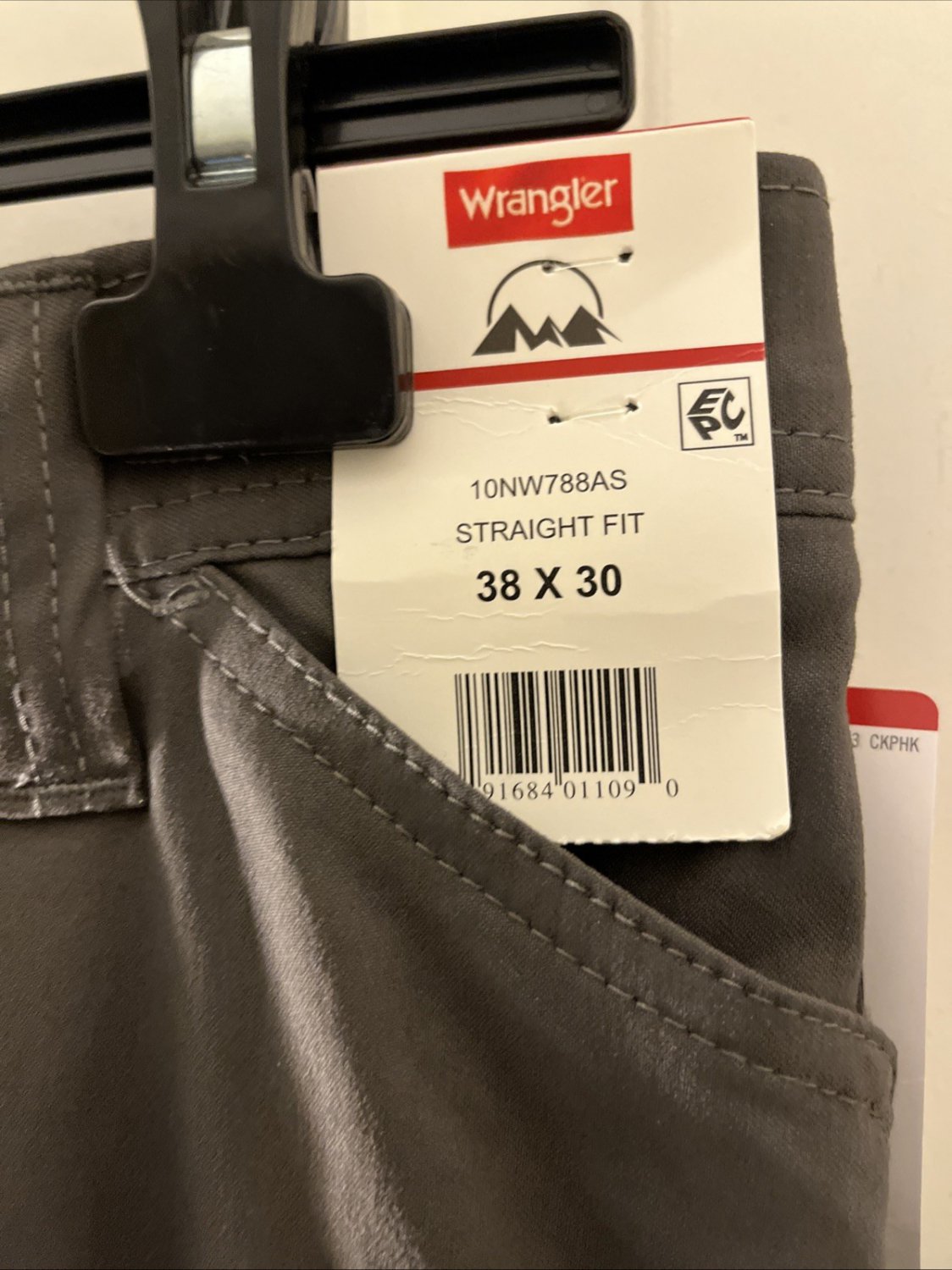 Men's Wrangler Performance Cargo Pants Straight Fit 38 X 30 Gray