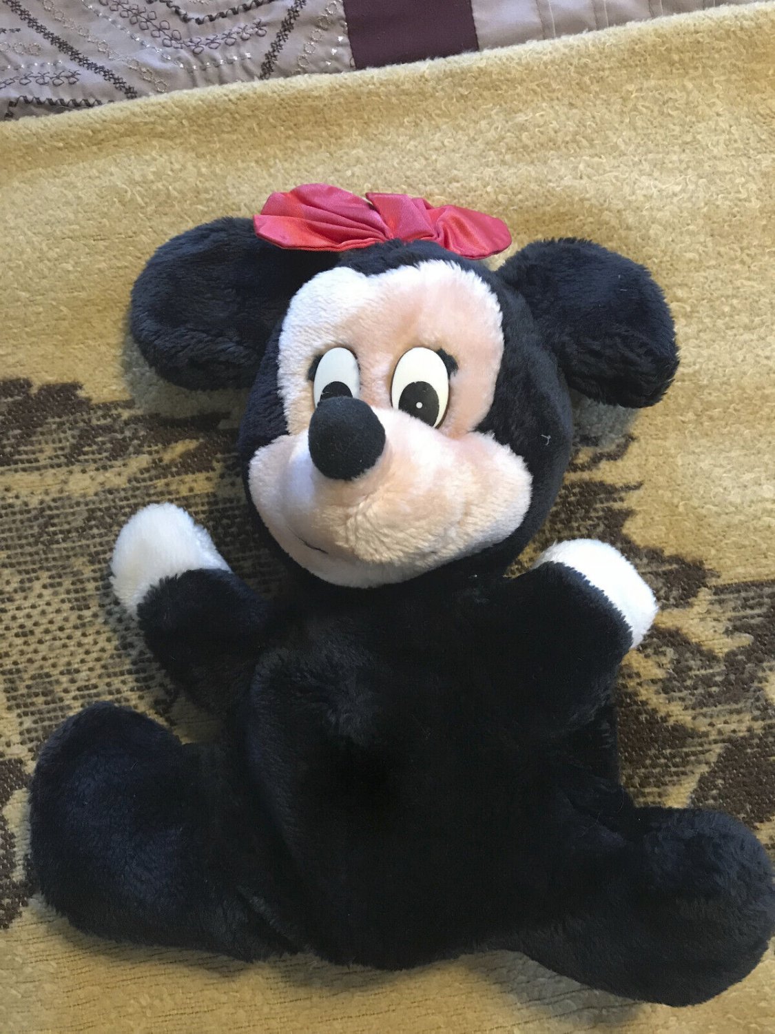 Vintage Applause Disney Minnie Mouse 12" Hand Puppet Red Bow ...
