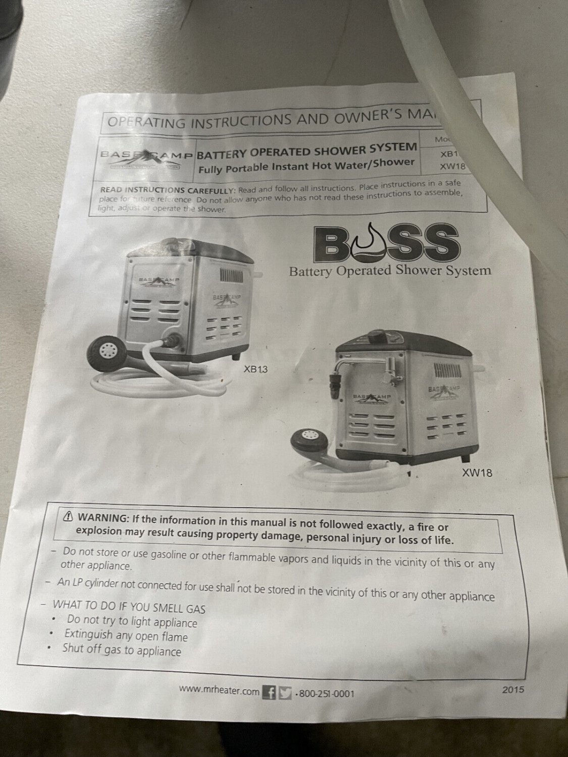 Boss Base Camp Outdoor System Battery Shower for Camping Bug Out ...