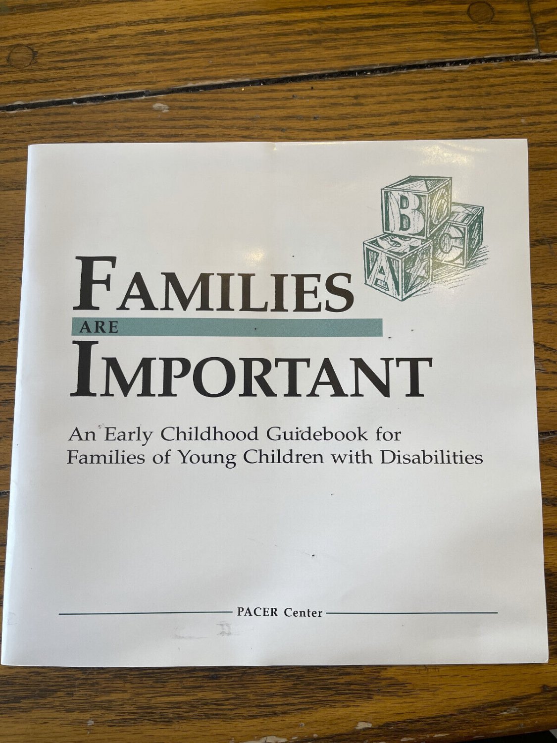 Families Are Important Pacer Center Book Early Childhood Guide Disabilites
