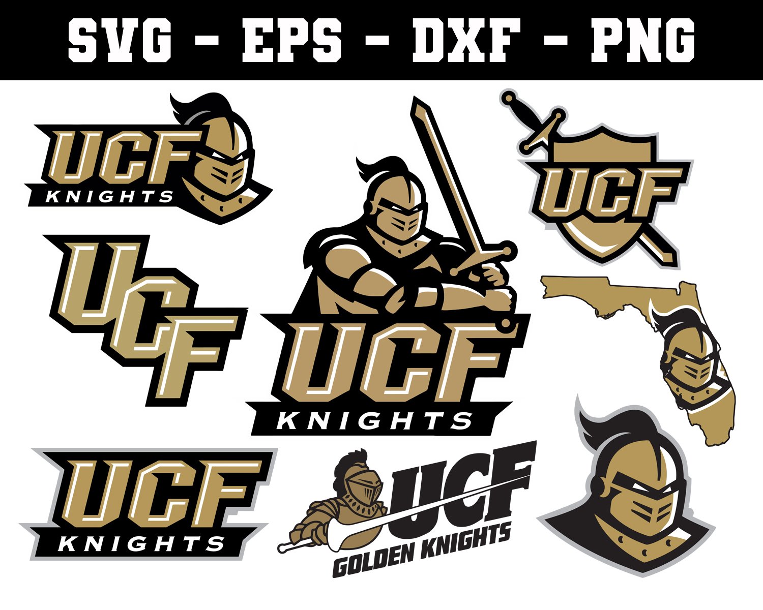 UCF Knights Football Bundle Logo SVG for Cutting with Cricut