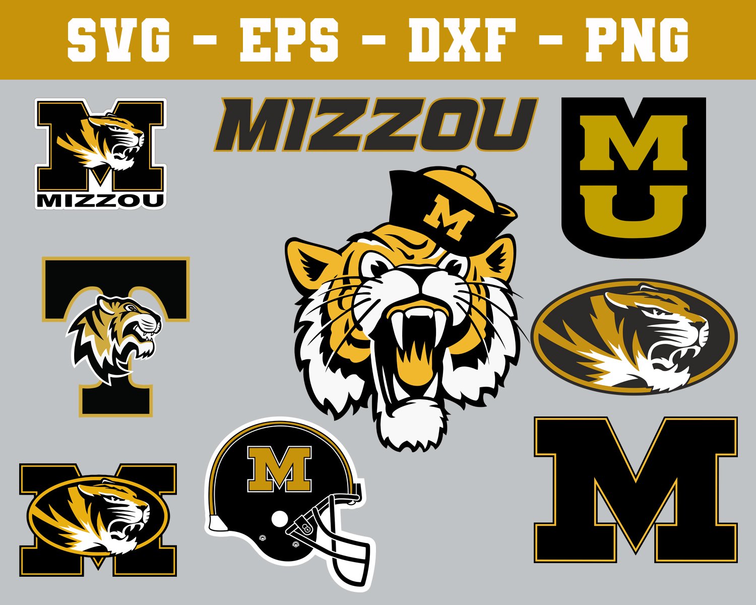 Missouri Tigers Football Bundle Logo SVG for Cutting with Cricut