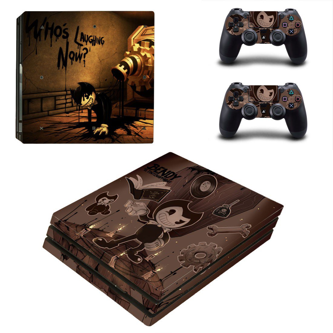 Bendy and the Ink Machine decal skin for PS4 Pro Console & Controllers