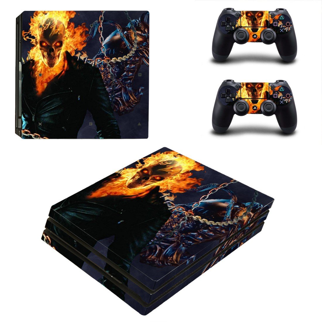 Ghost Rider vs. Scorpion decal skin for PS4 Pro Console & Controllers