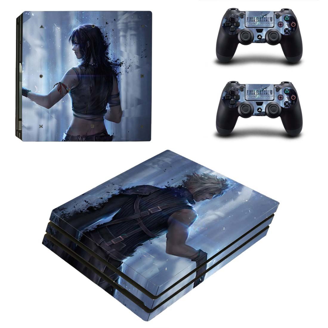 Final Fantasy 7 remake decal skin for PS4 Pro Console & Controllers