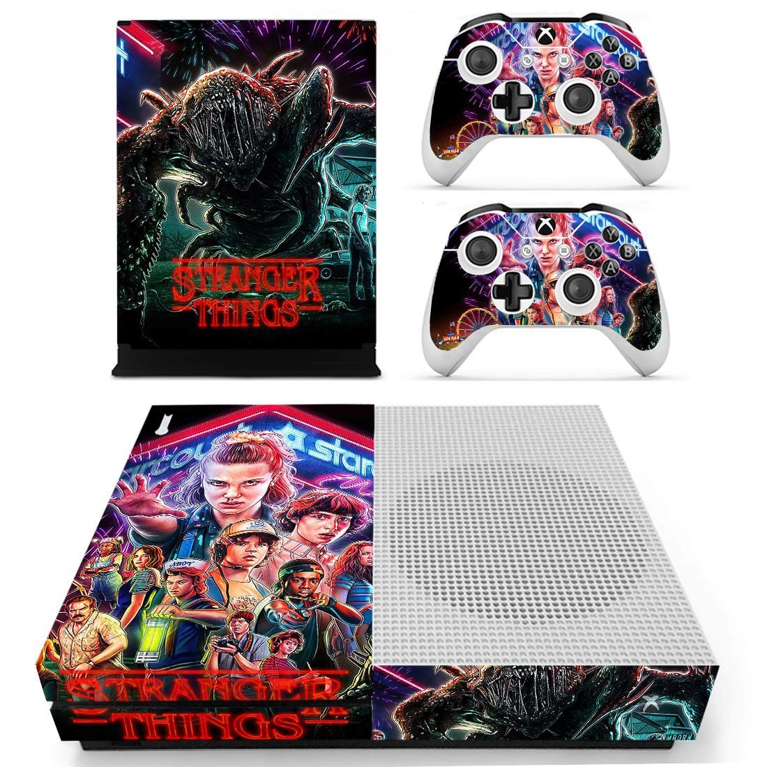 Stranger Things decal skin for Xbox one S Console & Controllers