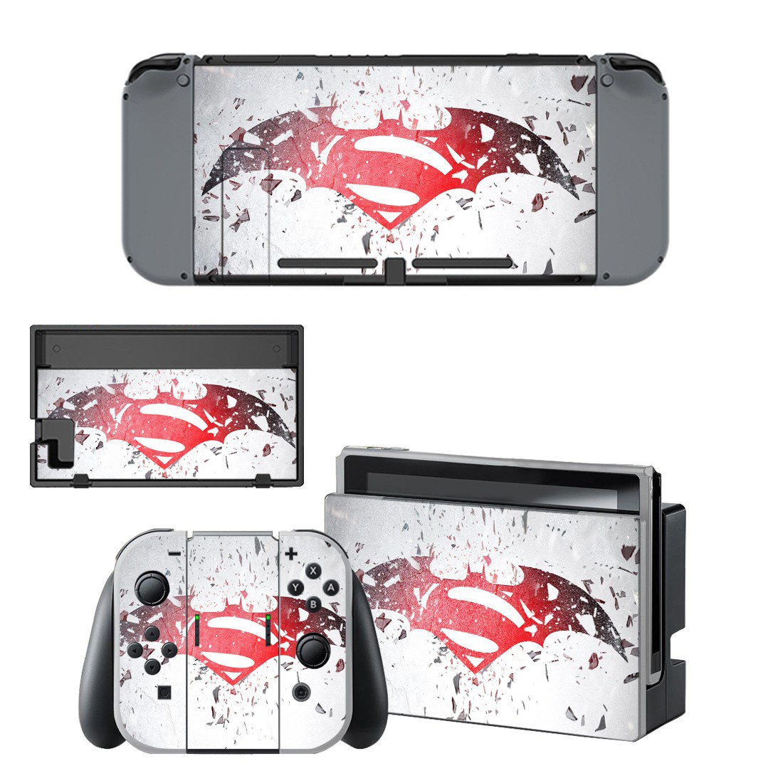 Superman VS Batman decal skin for Nintendo Switch Console & Controllers