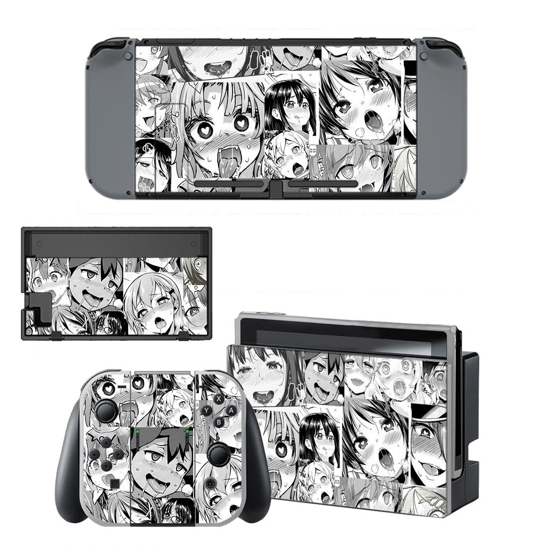 Anime Ahegao Girl and Shield decal skin for Nintendo Switch Console ...