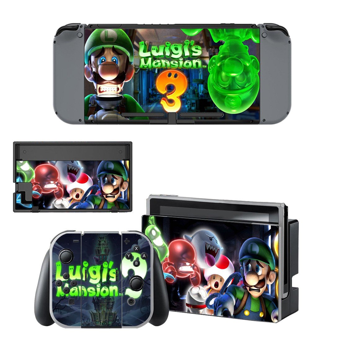 Super Mario Luigi decal skin for Nintendo Switch Console & Controllers